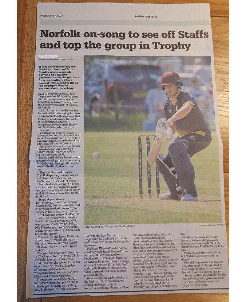 Norfolk County Cricket Club – Minor counties cricket since 1827
